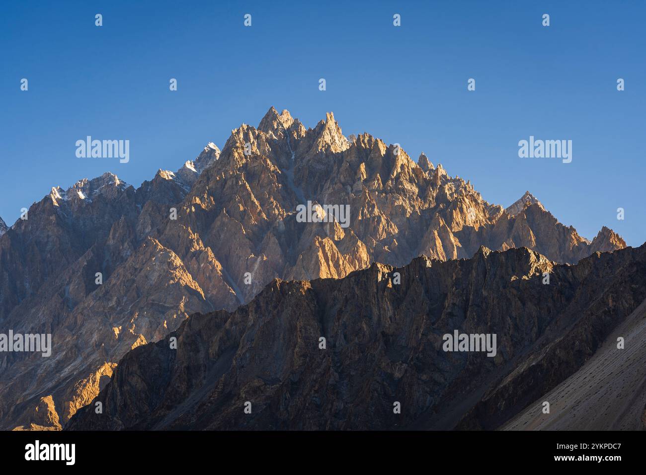 Scenic landscape view of Tupopdan peak aka Passu cathedral or Passu ...