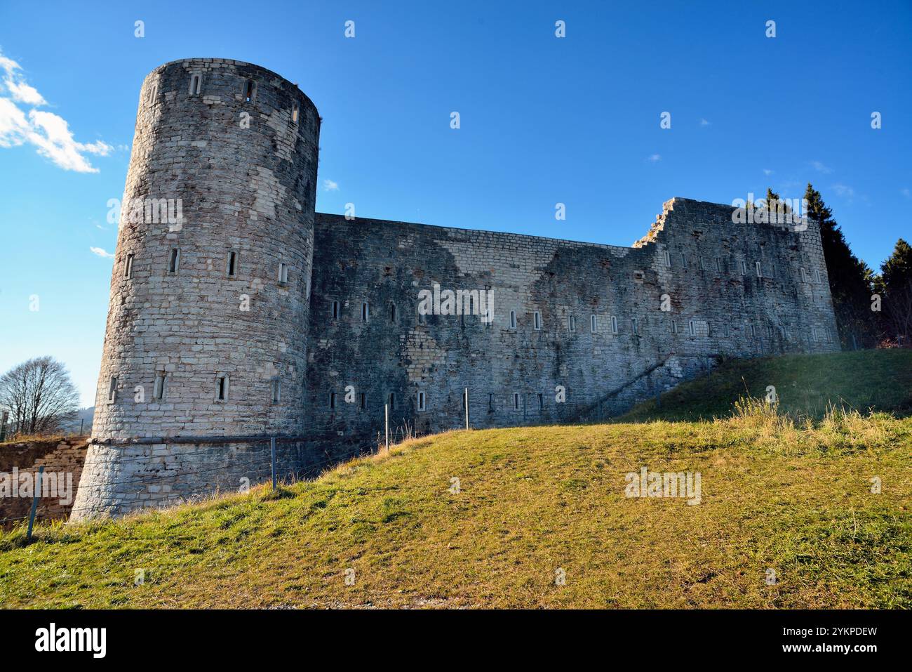 Veneto, Italy, Asiago plateau. Fort Interrotto. The Interrotto fort is ...