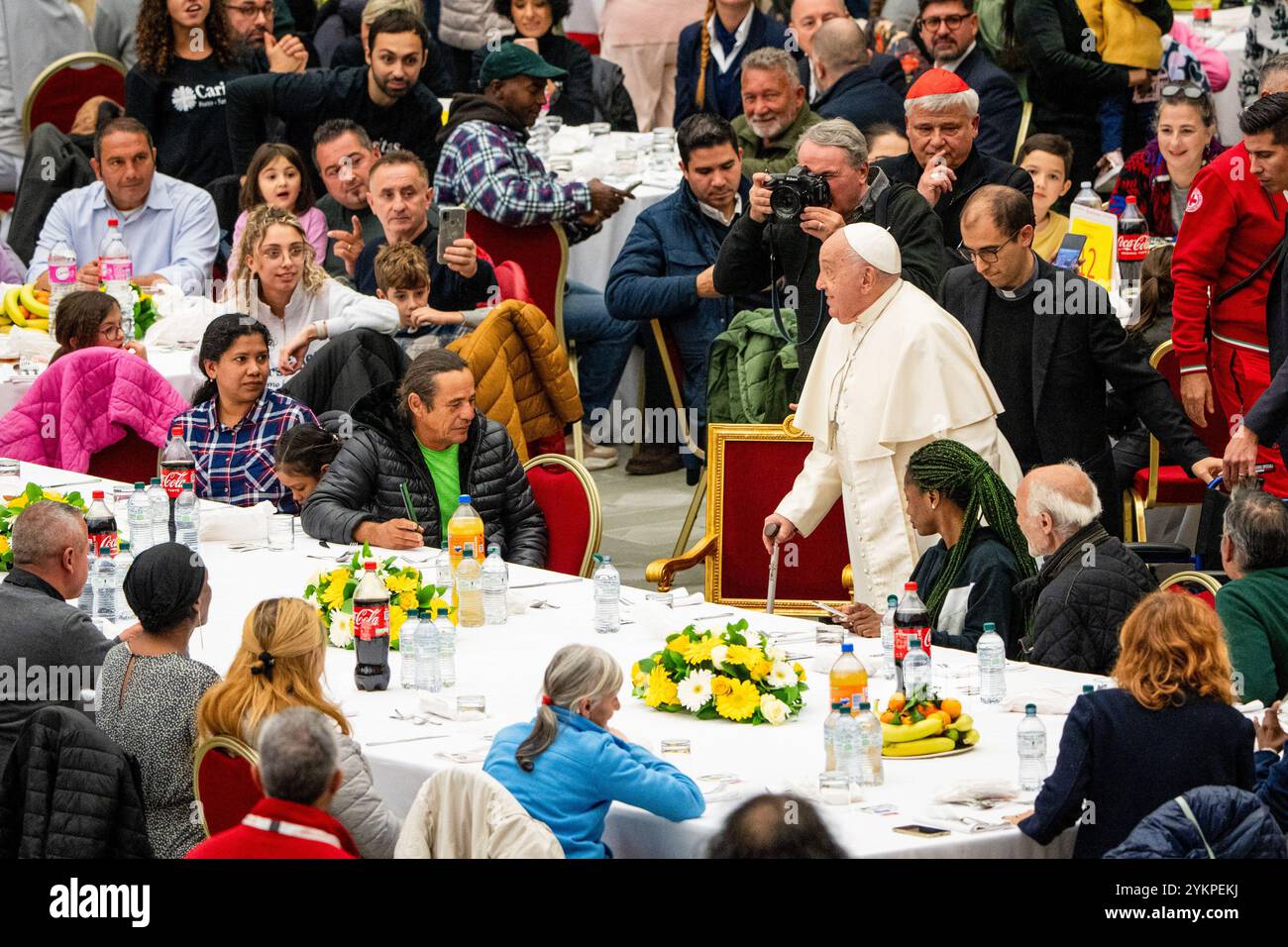 Vatican City, Vatican. 17th Nov, 2024. Pope Francis arrives for a lunch ...