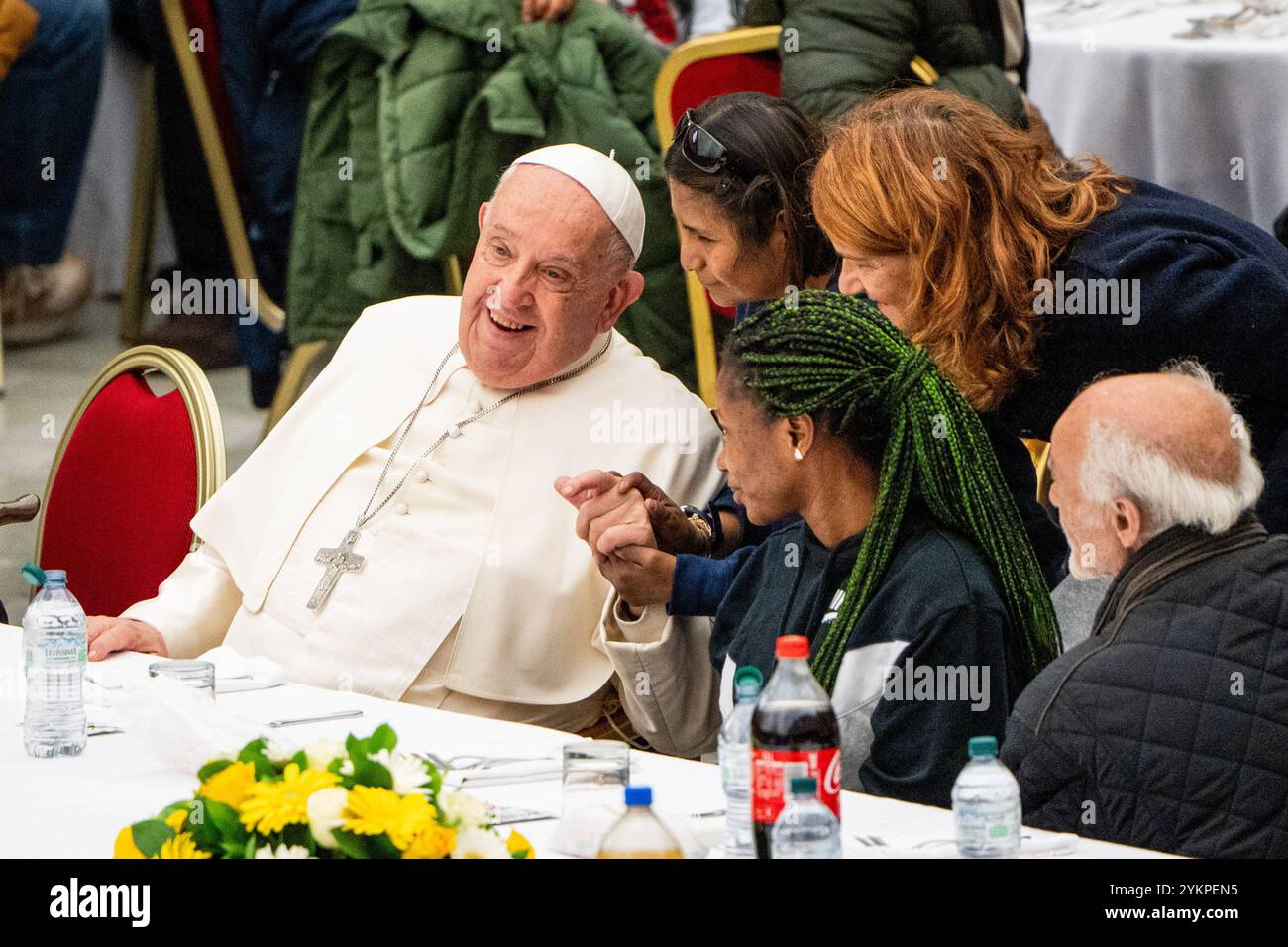 Vatican City, Vatican. 17th Nov, 2024. Pope Francis greets and speaks ...