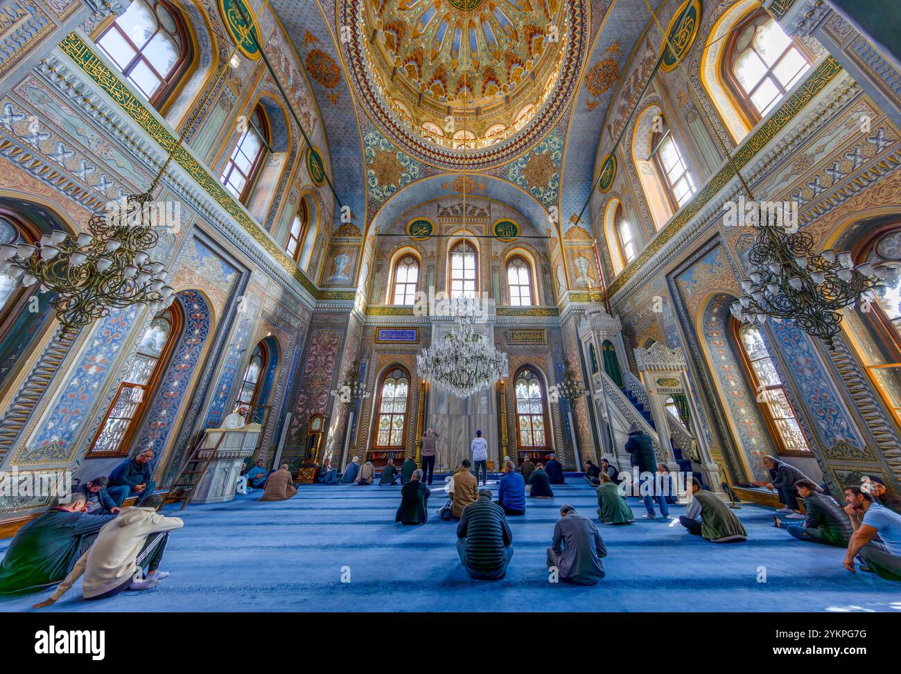 Interior of Rustem Pasa Mosque in Istanbul. Famous Rustem pasha mosque ...