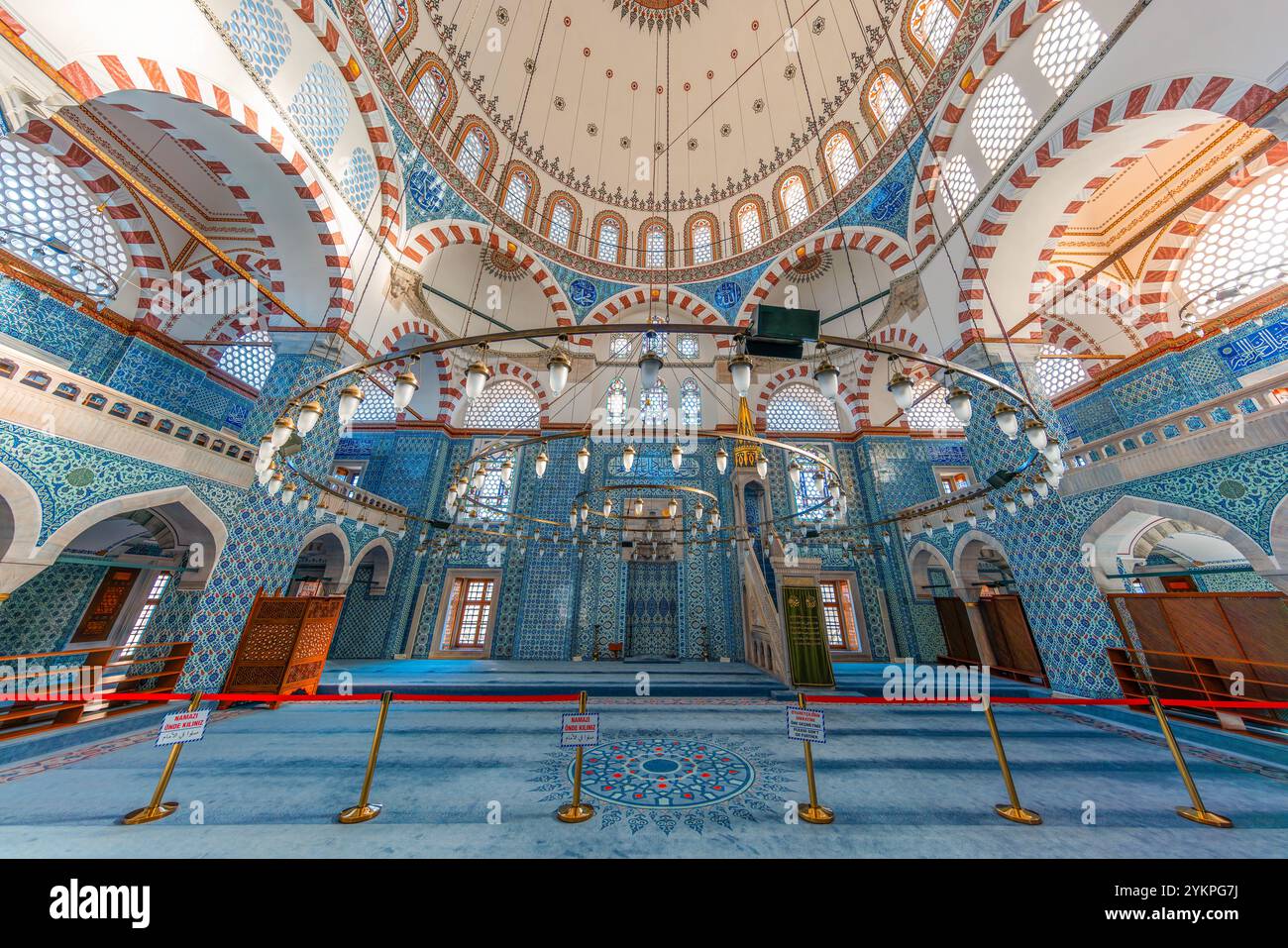 Interior of Rustem Pasa Mosque in Istanbul. Famous Rustem pasha mosque ...