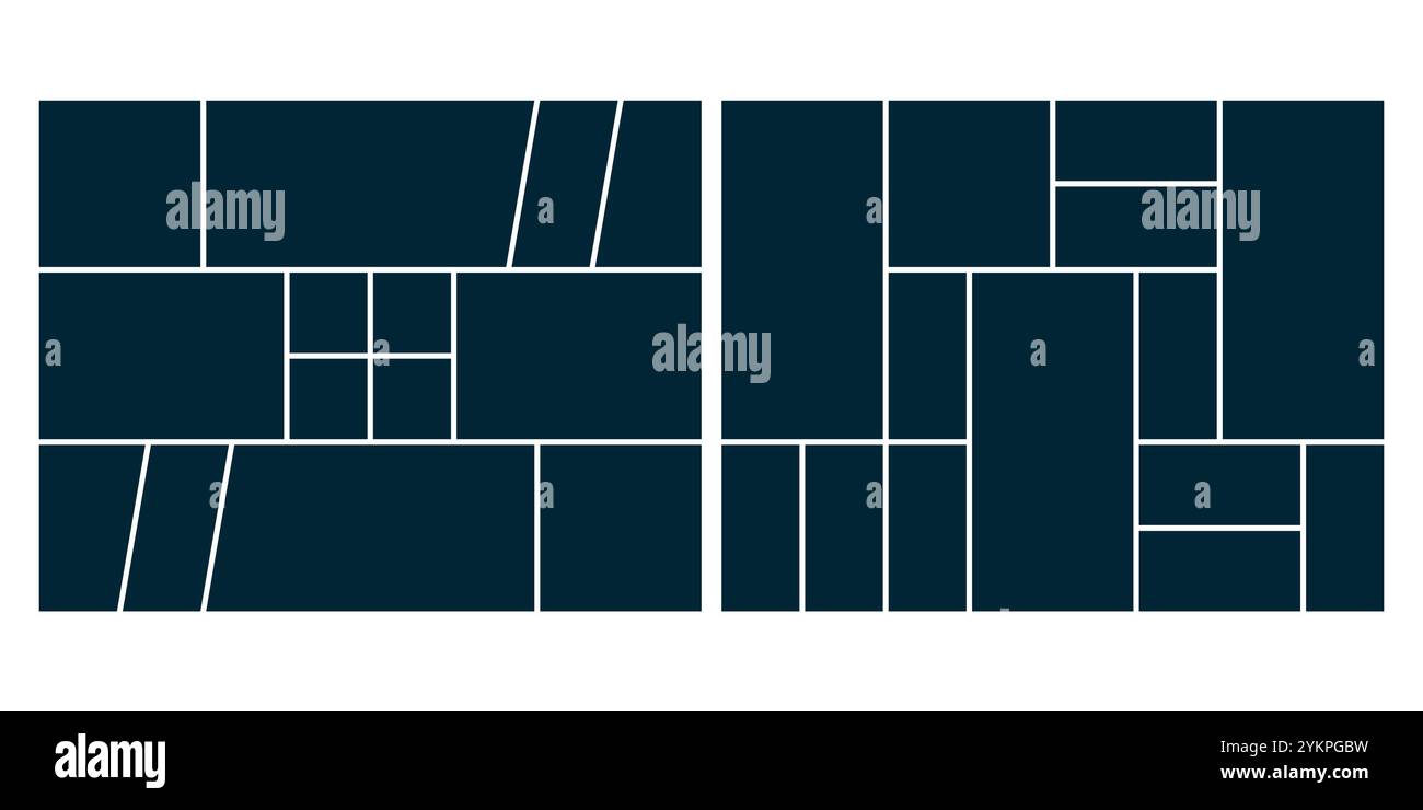 Collage mood board grid. Mosaic pictures collection. Set of ...