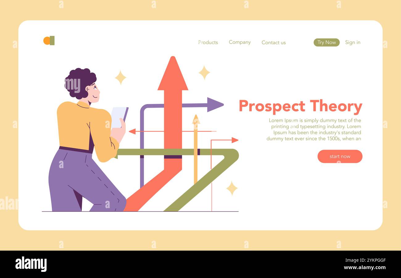 Behavioral Economics concept. An illustration of a person engaged with ...