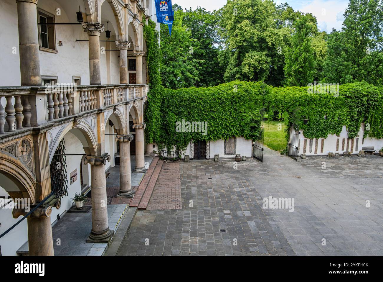 Courtyard view of the Piast Palace, a Renaissance edifice of the Piast ...