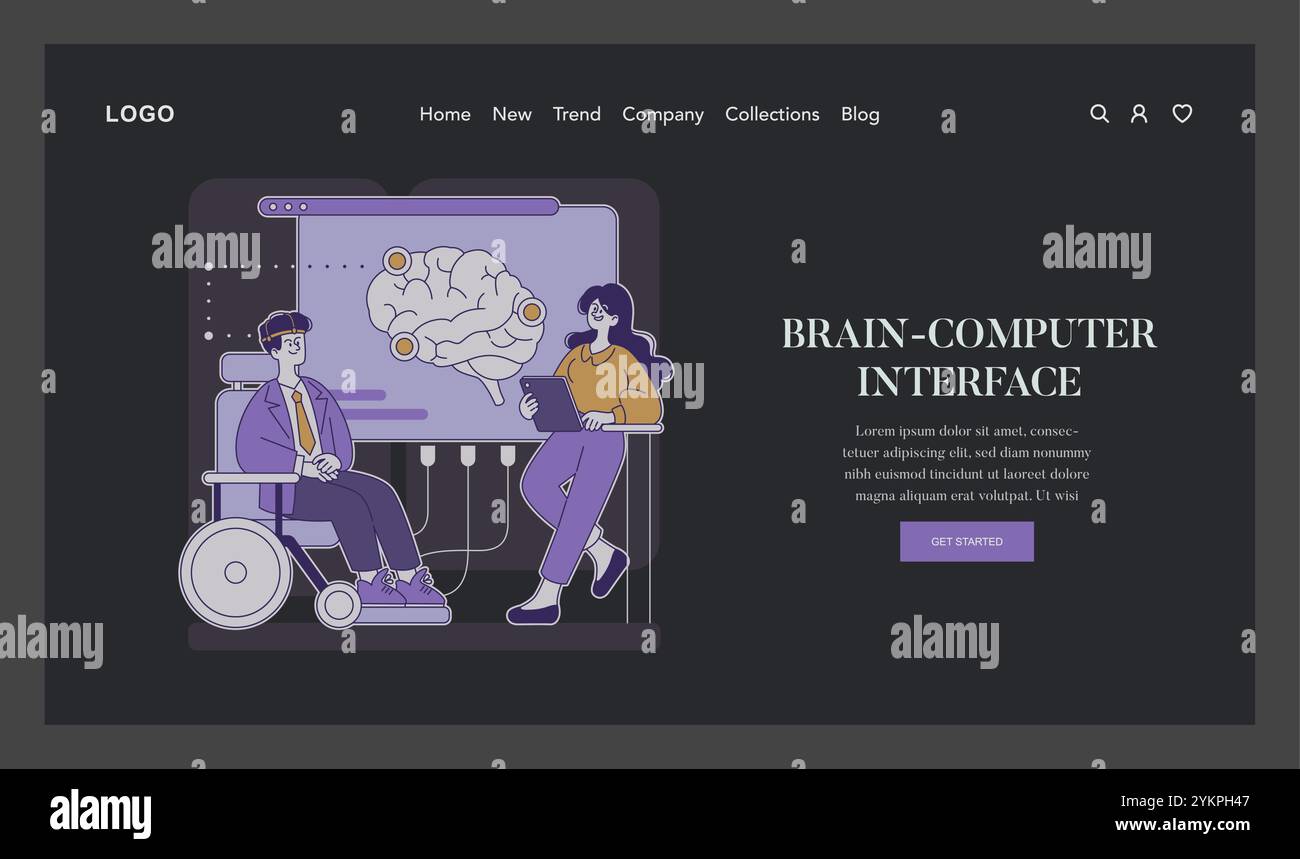 Brain signals computer Stock Vector Images - Alamy