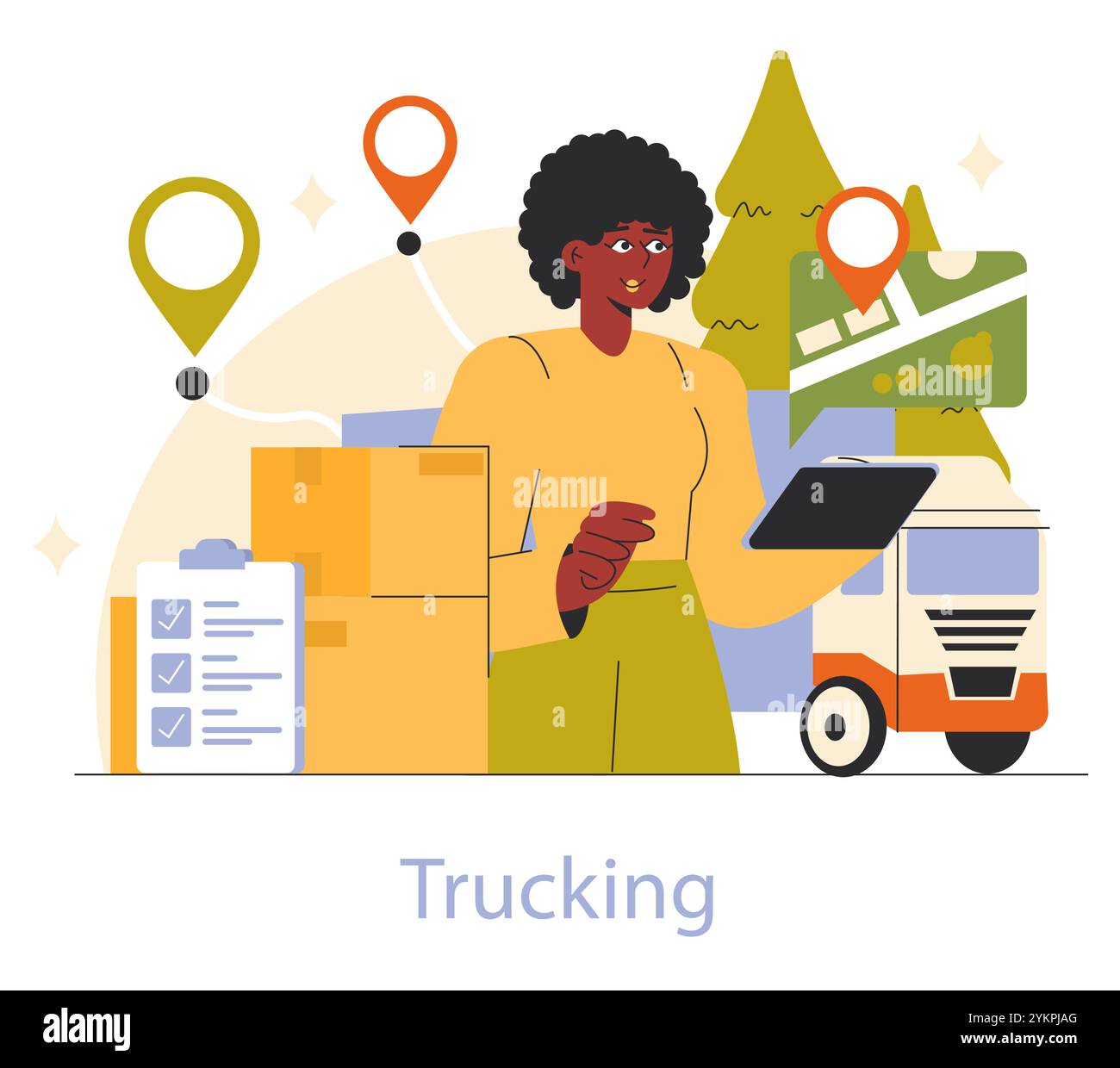 Logistics management concept. A professional logistician organizes ...