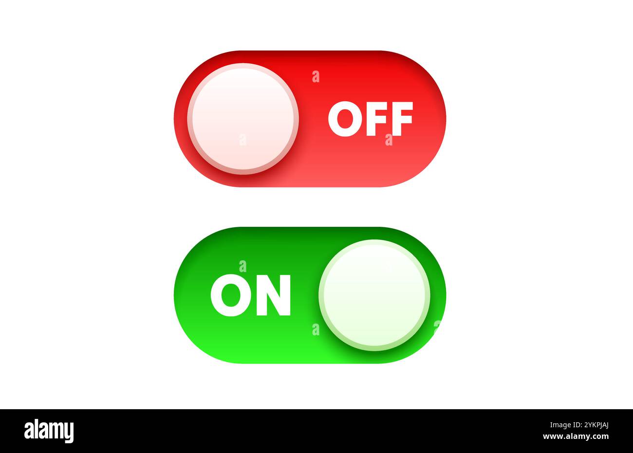On off switch button ui isolated white background. Vector illustration ...