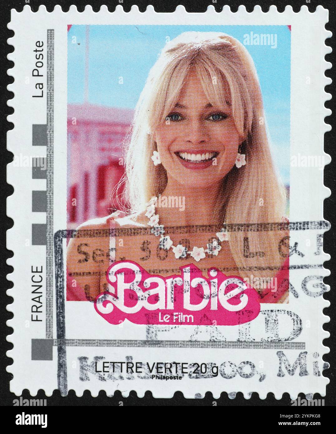 Celebration of movie Barbie on postage stamp Stock Photo - Alamy