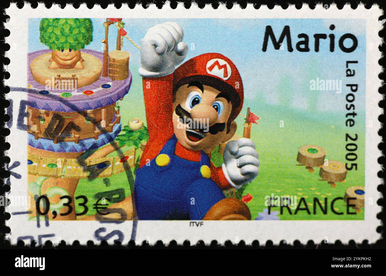 Classic video game Mario on french postage stamp Stock Photo - Alamy