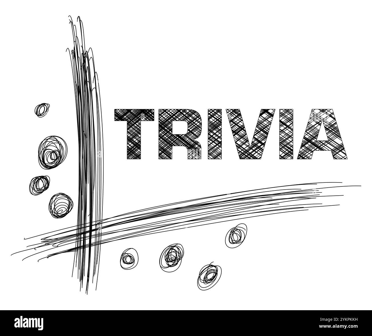 Trivia Text Sketch Black White Isolated Stock Photo - Alamy