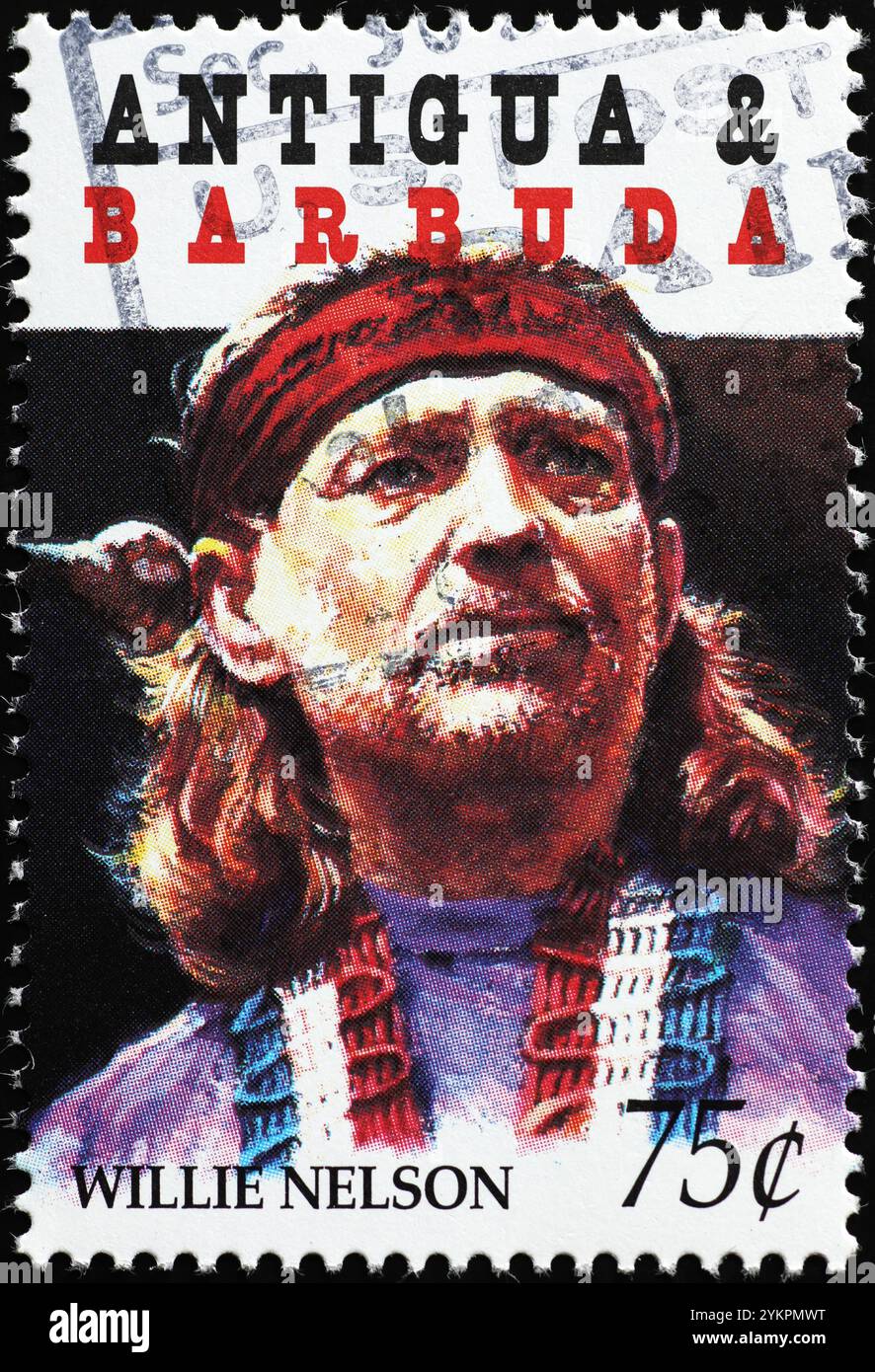 American country singer Willie Nelson on postage stamp Stock Photo - Alamy