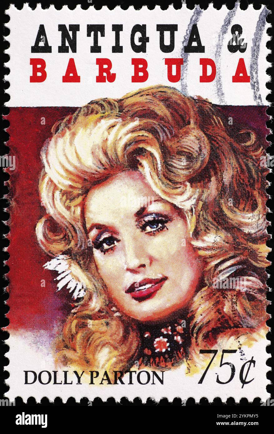 American country singer Dolly Parton on postage stamp Stock Photo - Alamy