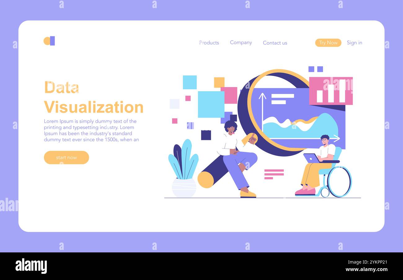 Data Visualization Concept Professionals Analyzing And Presenting Data