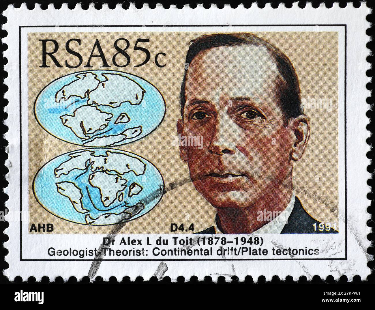 Geologist Alex Du Toit on south african postage stamp Stock Photo - Alamy