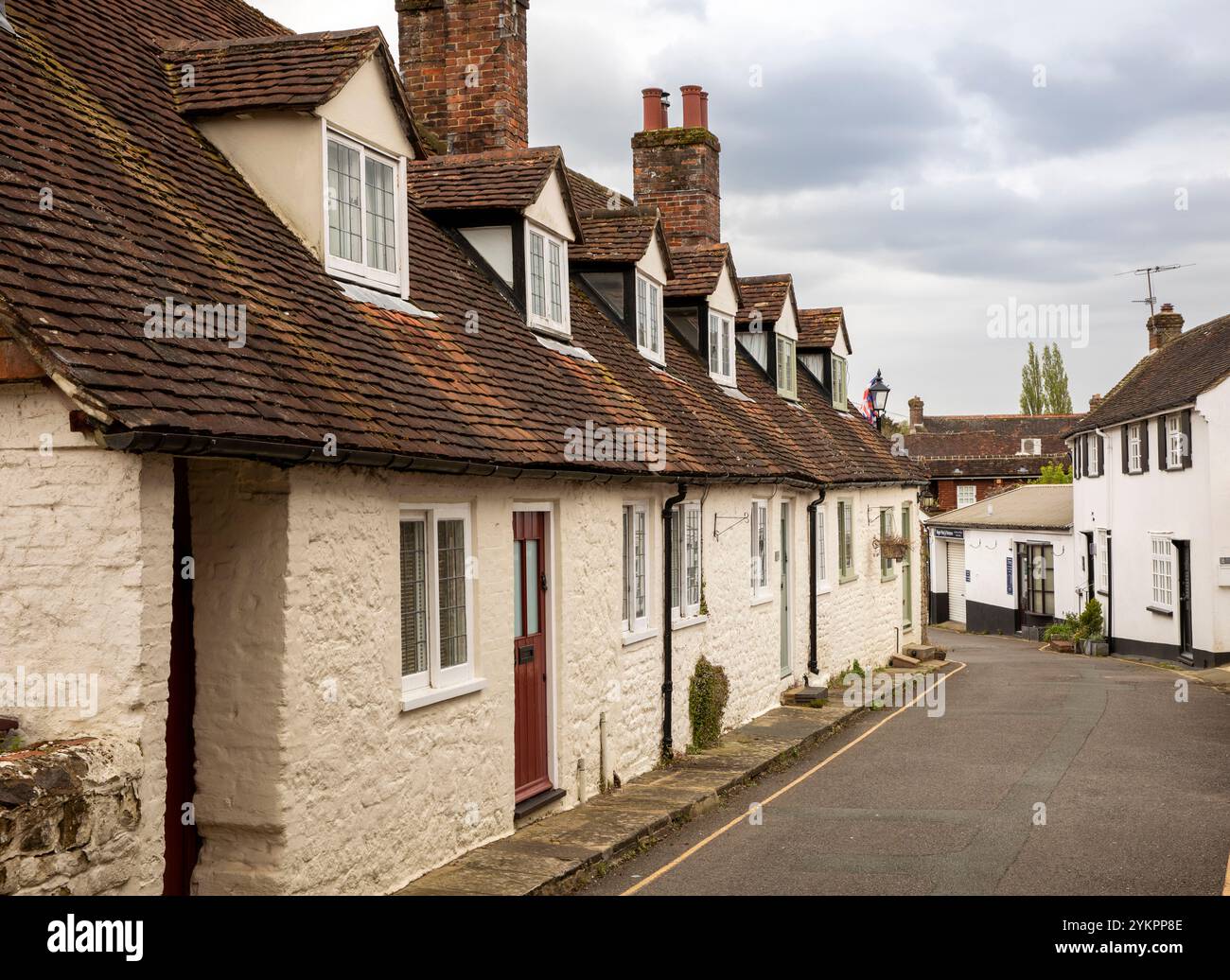 UK, England, West Sussex, Midhurst, Duck Lane, low houses with dormers ...