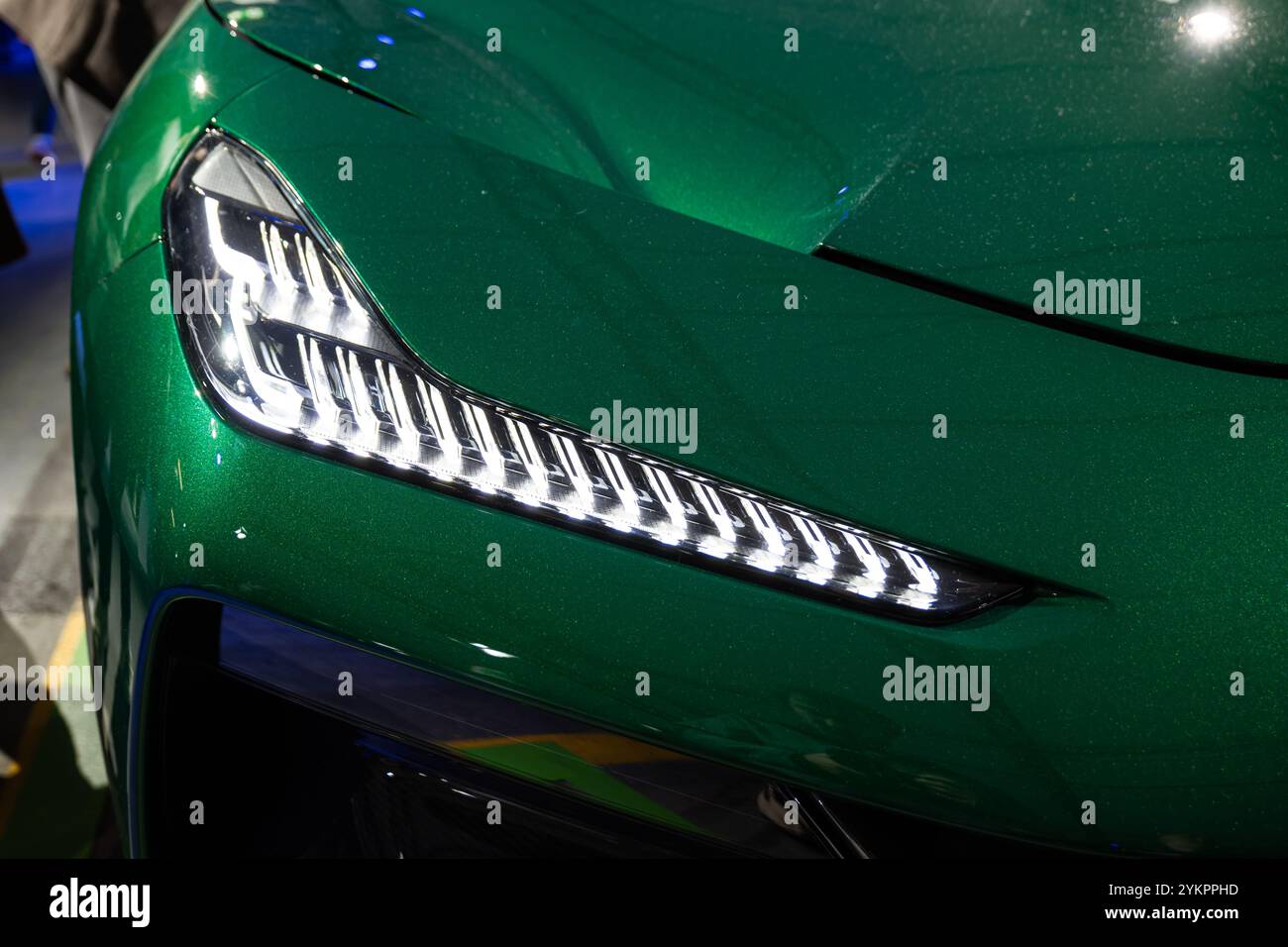 09-11-2024 Zurich, Switzerland. Green, electric, Lotus Eletre SUV ...