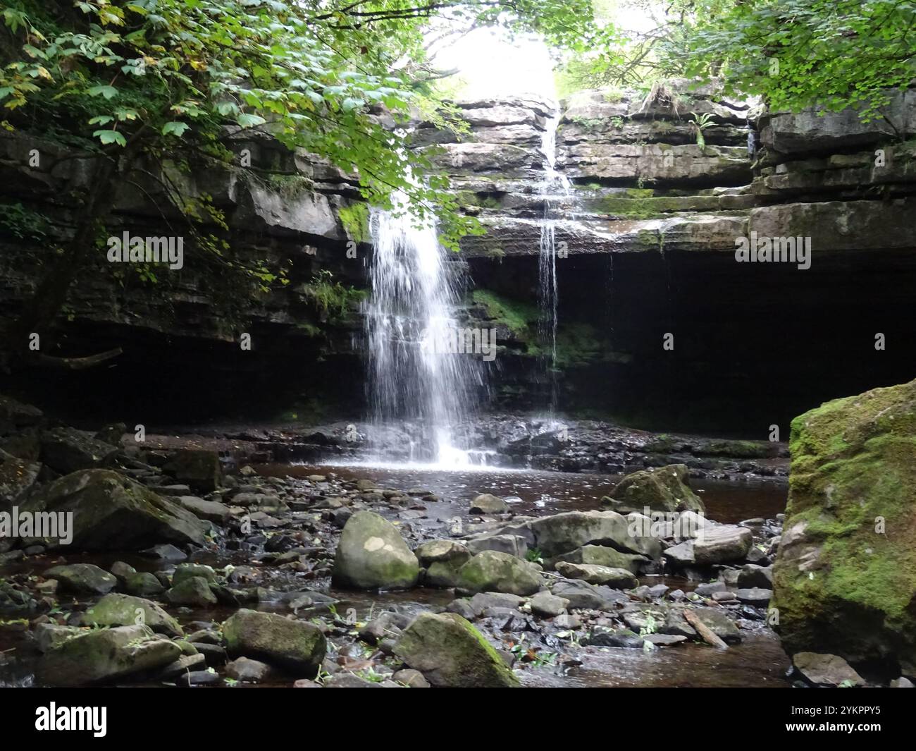 Summerhill Force Waterfall and Gibsons Cave near Bowlees visitor centre ...