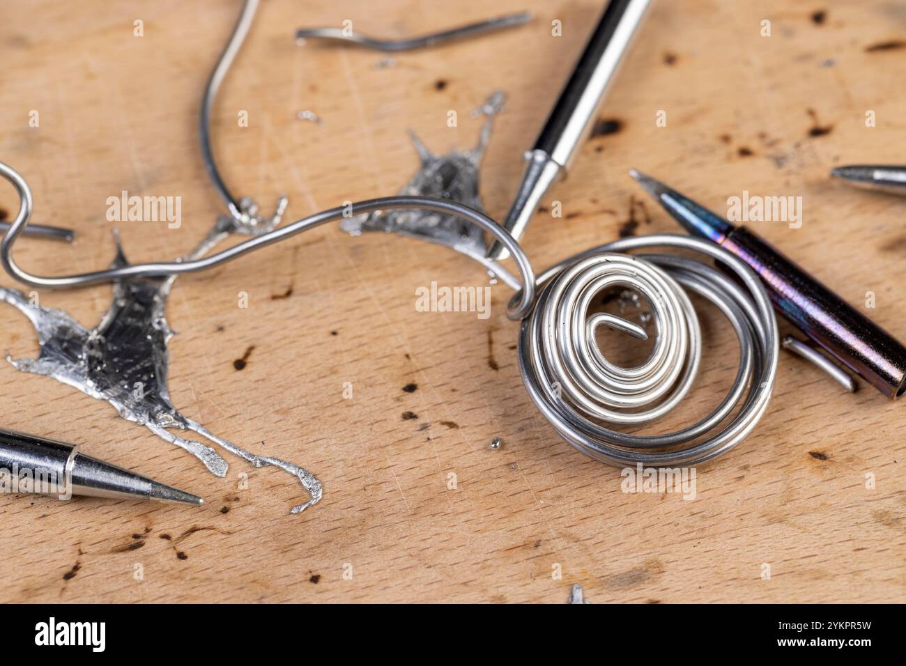 solder and soldering iron tips, twisted solder for repair work with ...