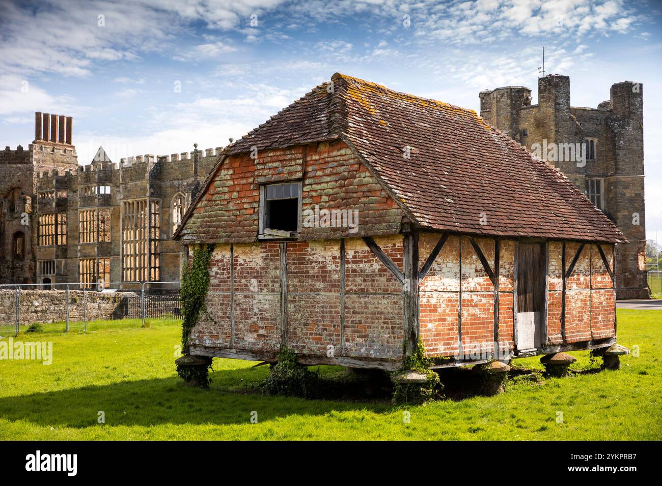 UK, England, West Sussex, Midhurst, granary at Cowdray House ruins ...