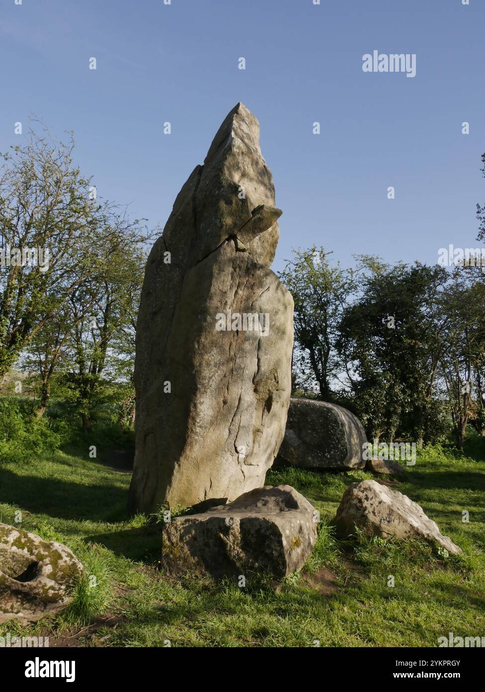 Giant of Kerzerho, huge megalith in Erdeven. Standing stones of ...