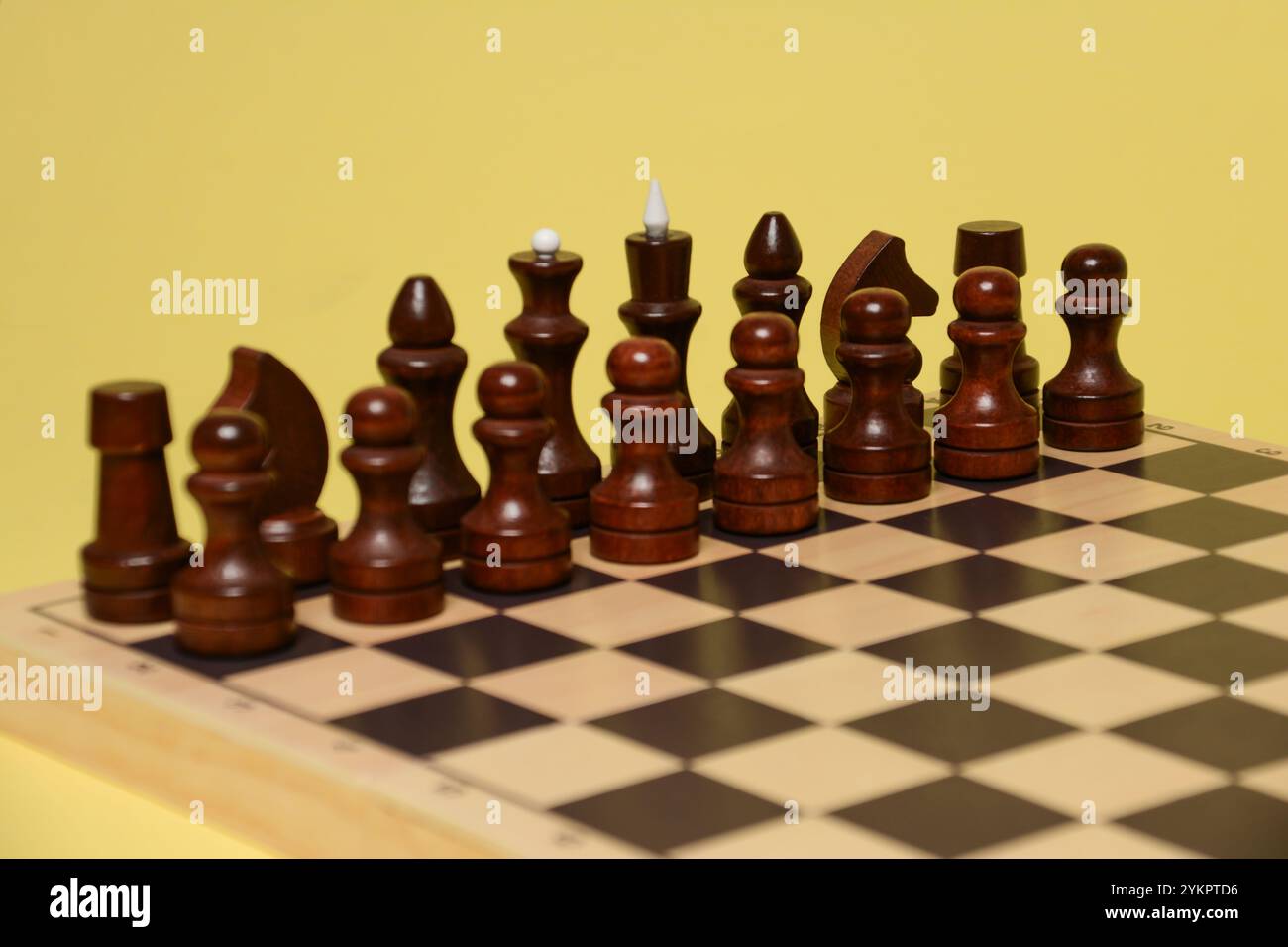 Chessboard. Chess game. Chess pieces - King, Queen, Queen, Rook, Bishop ...
