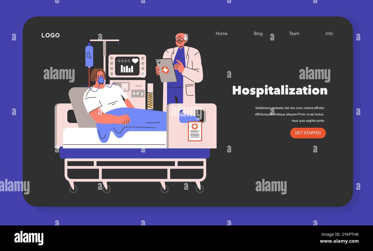 EVALI concept illustration. Patient receiving medical care for vaping ...