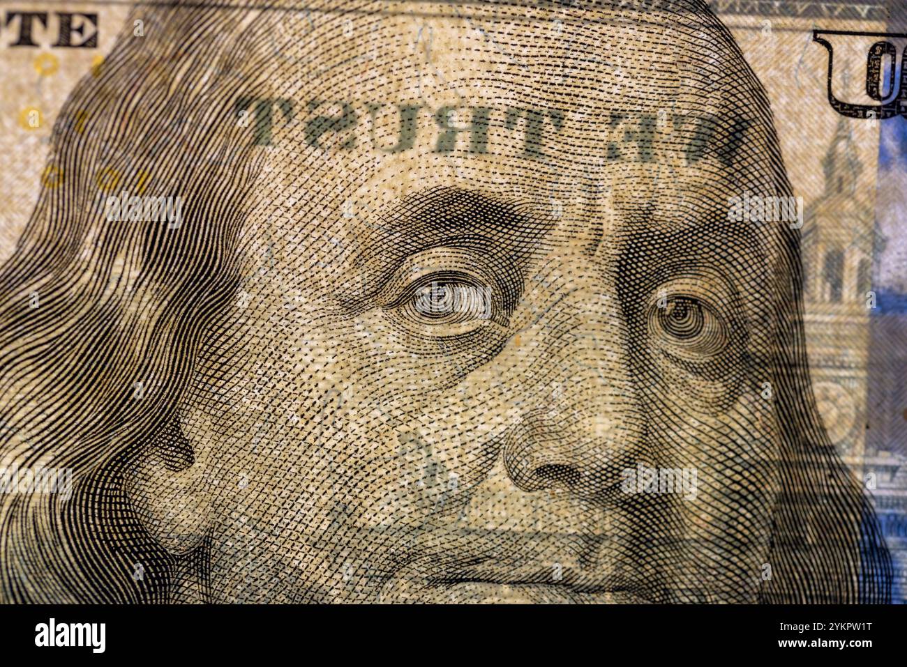 Cash American dollars with a close-up portrait of the president, cash ...