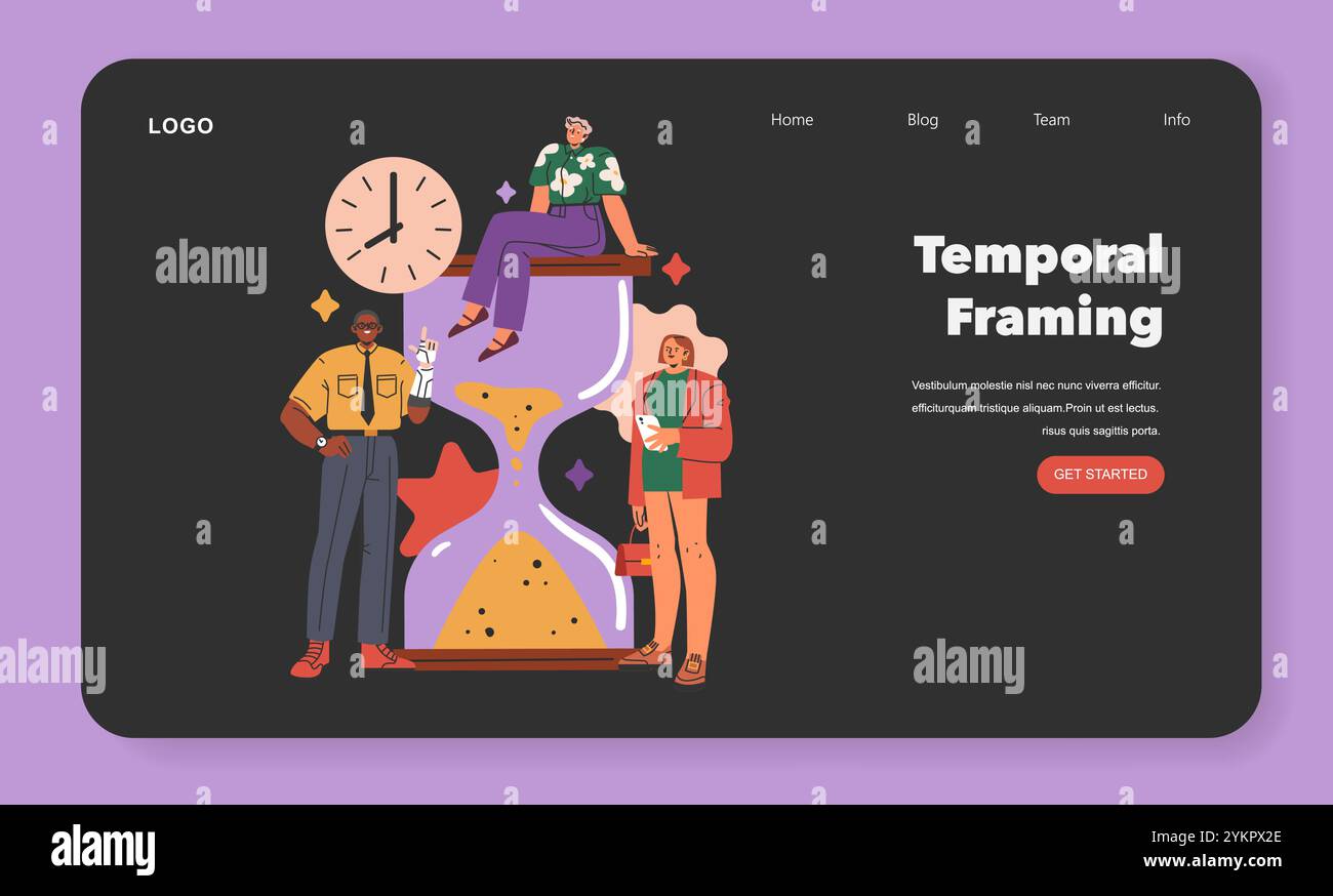 Cognitive Framing concept. Illustration of diverse professionals around ...