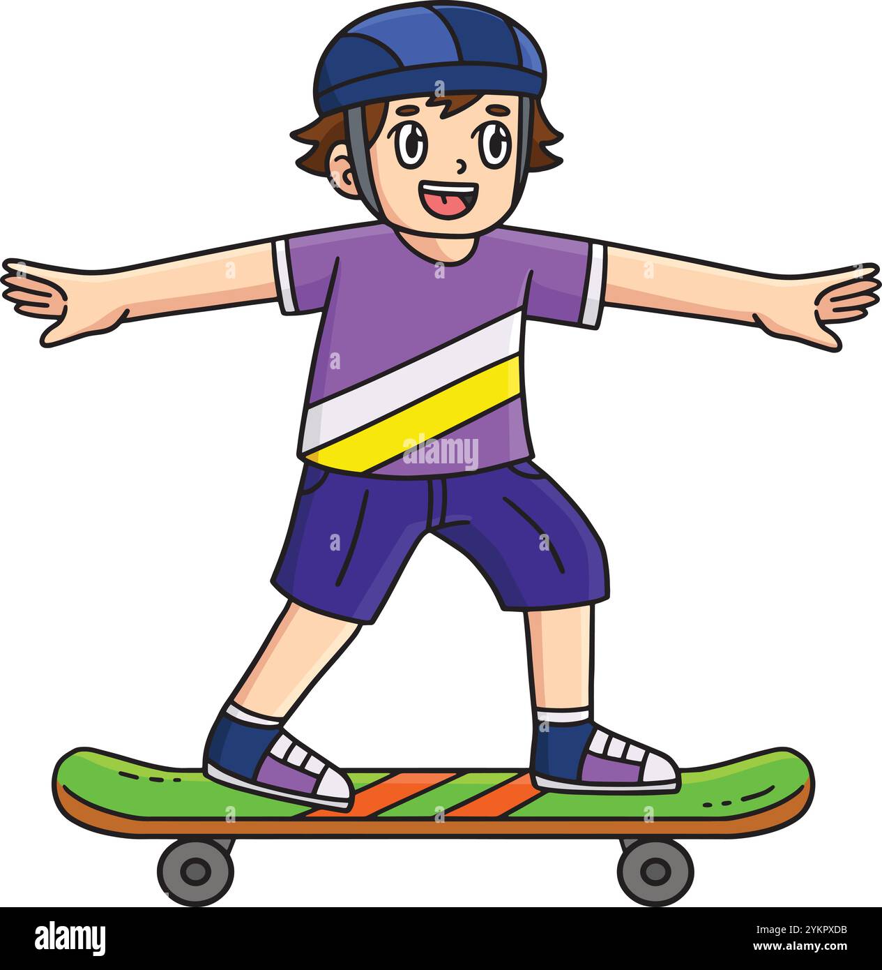 Skateboard Boy Trying to Balance Cartoon Clipart Stock Vector Image ...