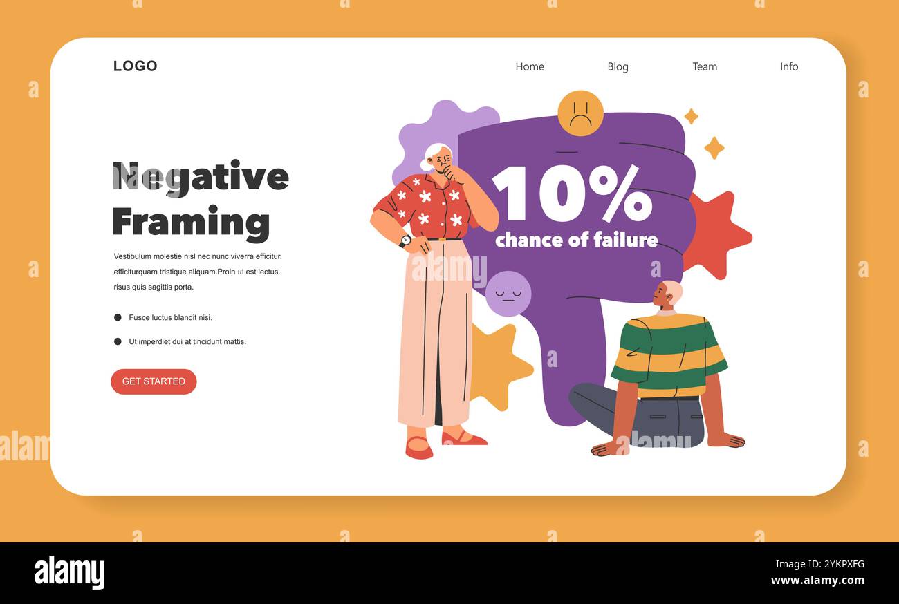 Cognitive Framing concept. Illustration of individuals experiencing ...