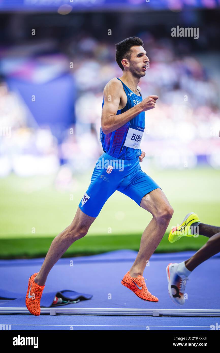 Elzan Bibić participating in the 5000 meters at the Paris 2024 Olympic ...