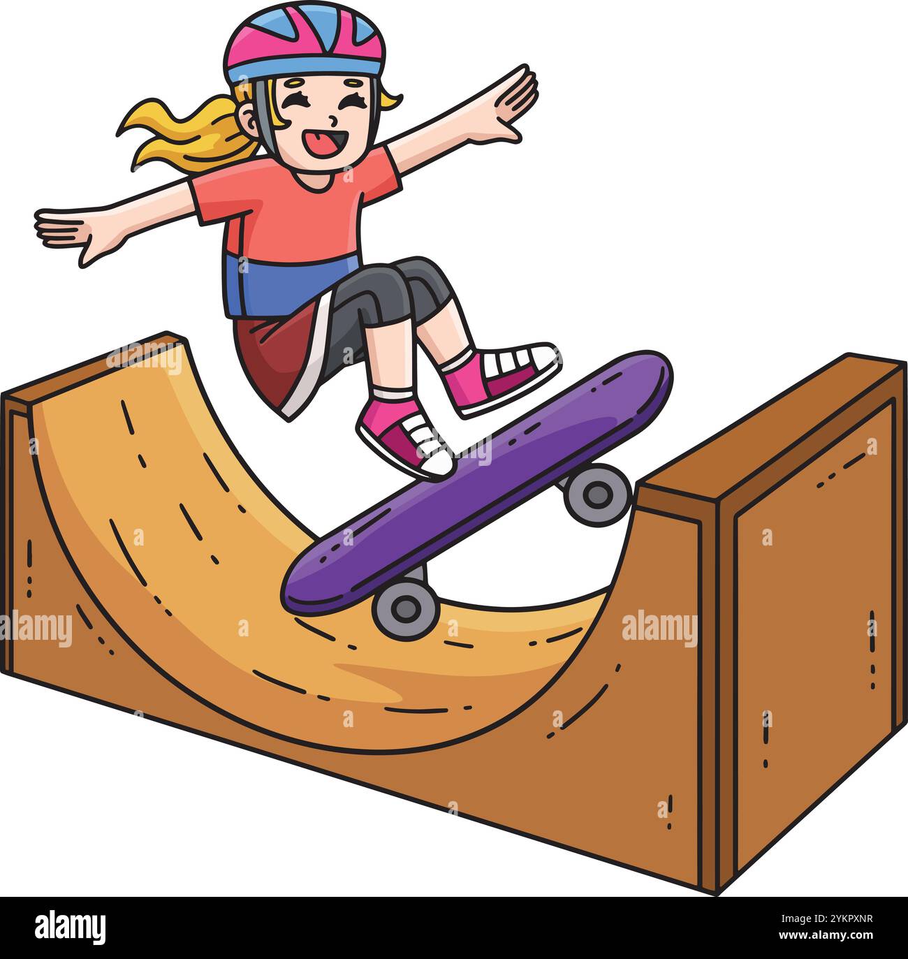 Skateboard Child on Half Pipe Cartoon Clipart Stock Vector Image & Art ...