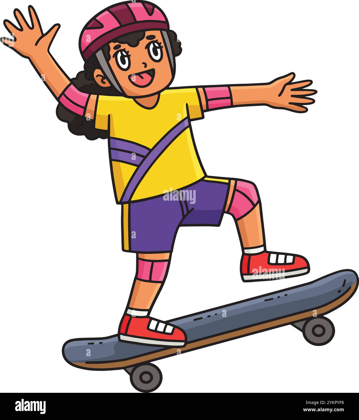 Skateboard Child Grinding Cartoon Cartoon Clipart Stock Vector Image ...