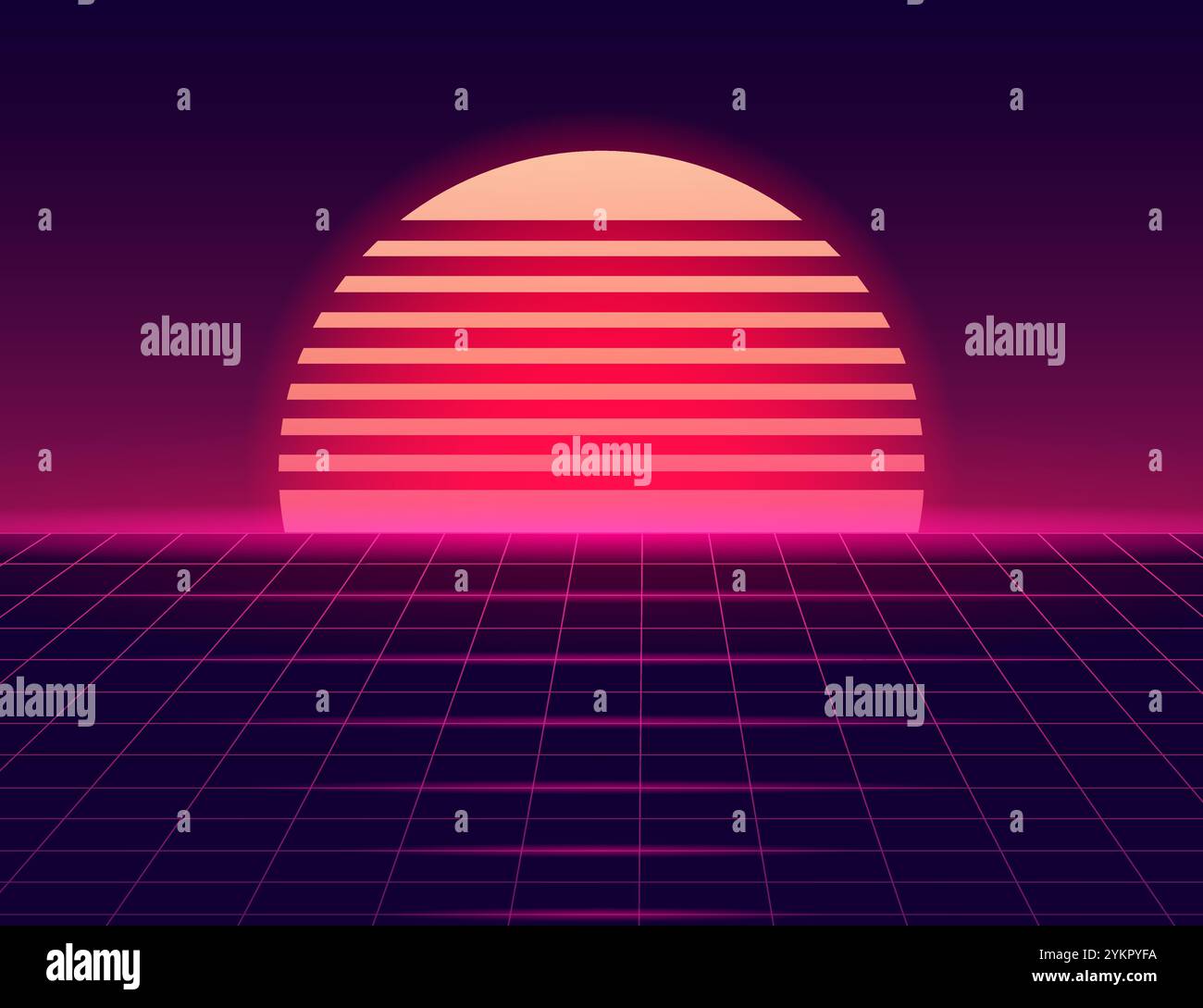 Fashionable retro background 80s, 90s with laser grid. Neon abstract ...