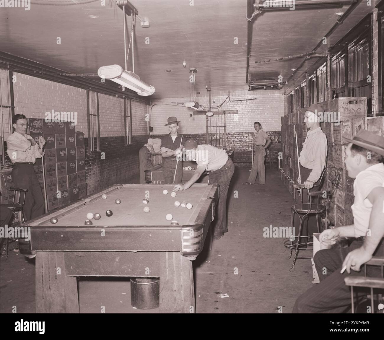 Vintage photo of American miners' life. Miners in the community ...