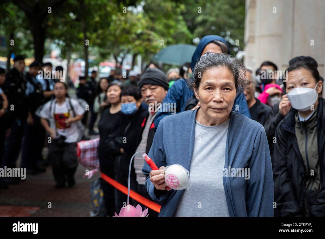 Lui Yuk Lin, a female hong kong democrat activist queued in line for ...