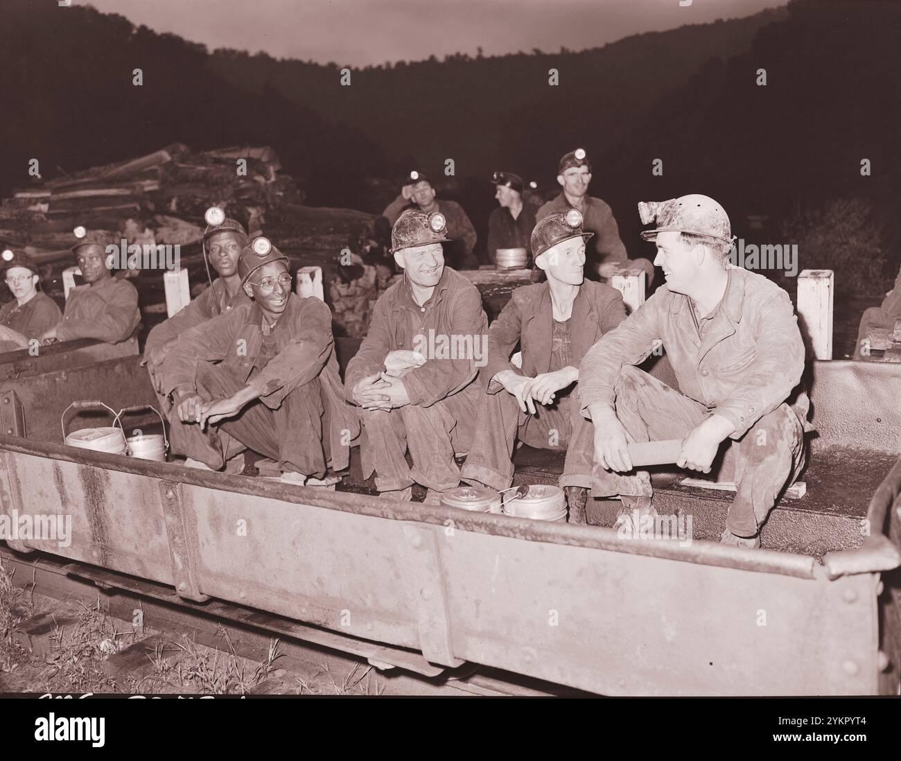 Vintage photo of American miners' life. Harry Fain, second from right ...