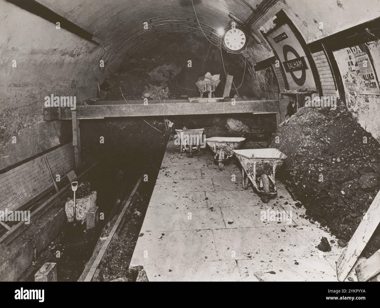 German Bombing of London, England. London Underground. 1940s Stock ...