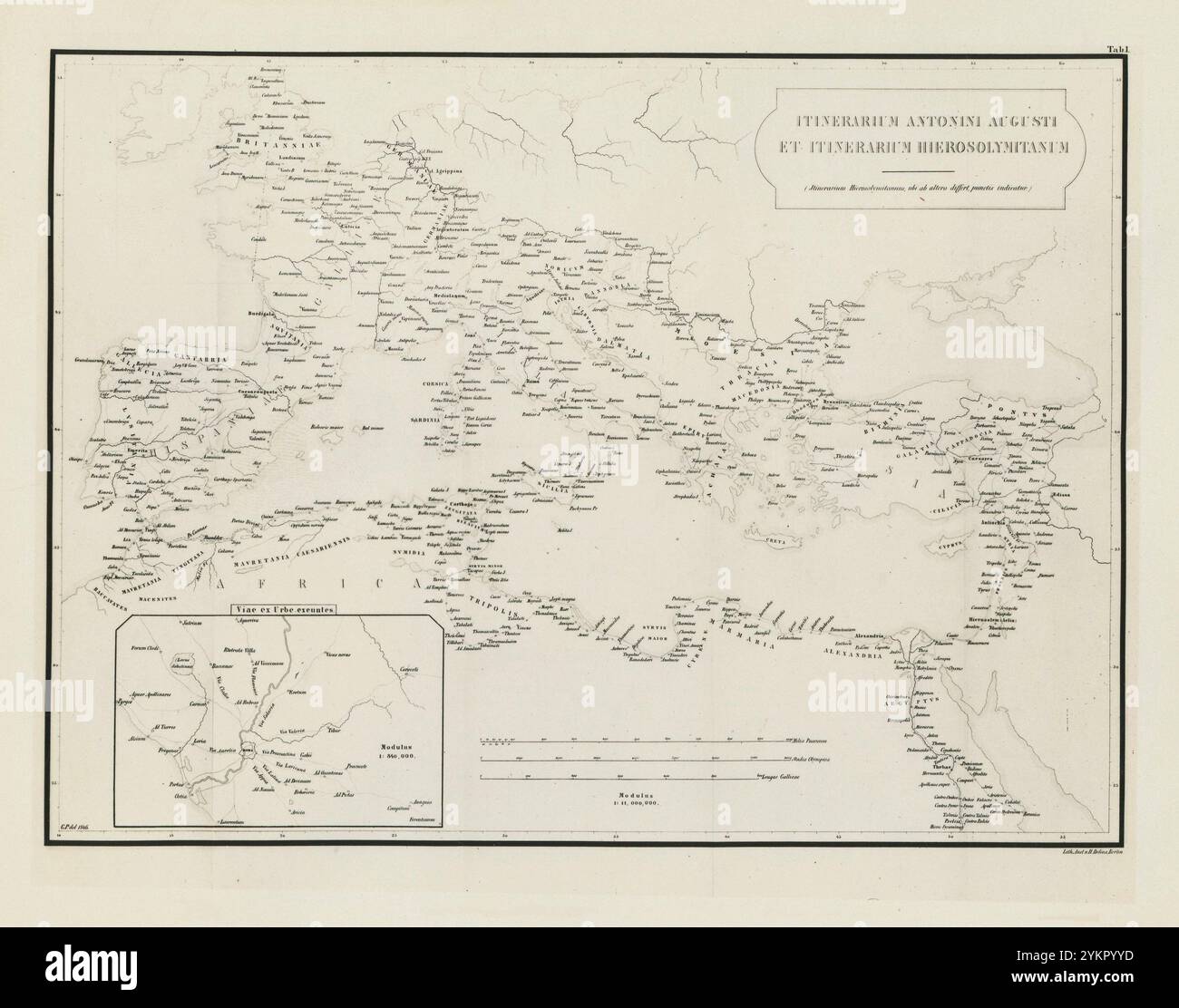 Rome Empire. Map of the Road System of the Roman Empire. Italian ...