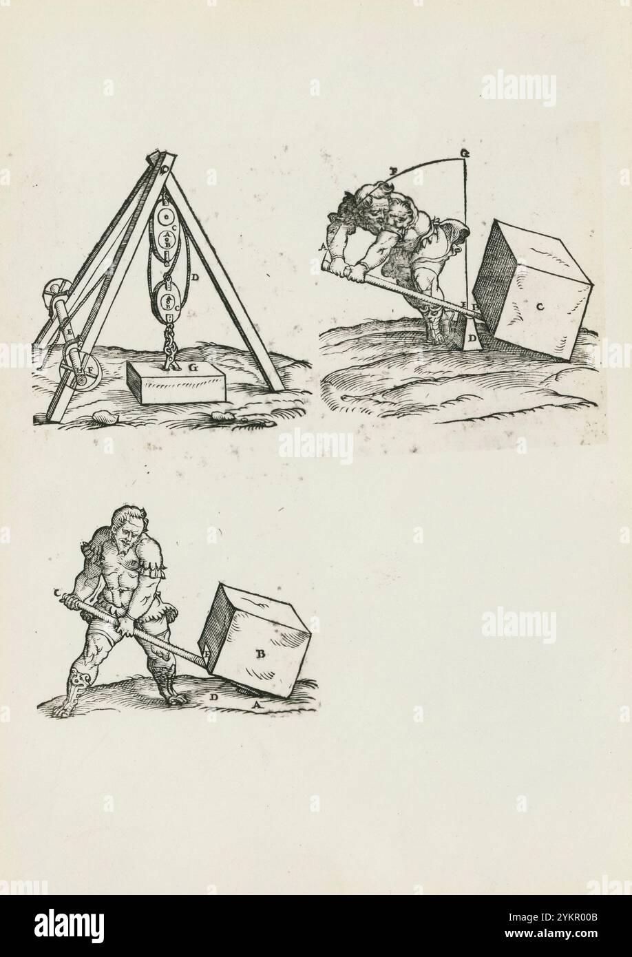 Rome Empire. Roman Stone Workers. Italian engraving of Vitruvius' works ...