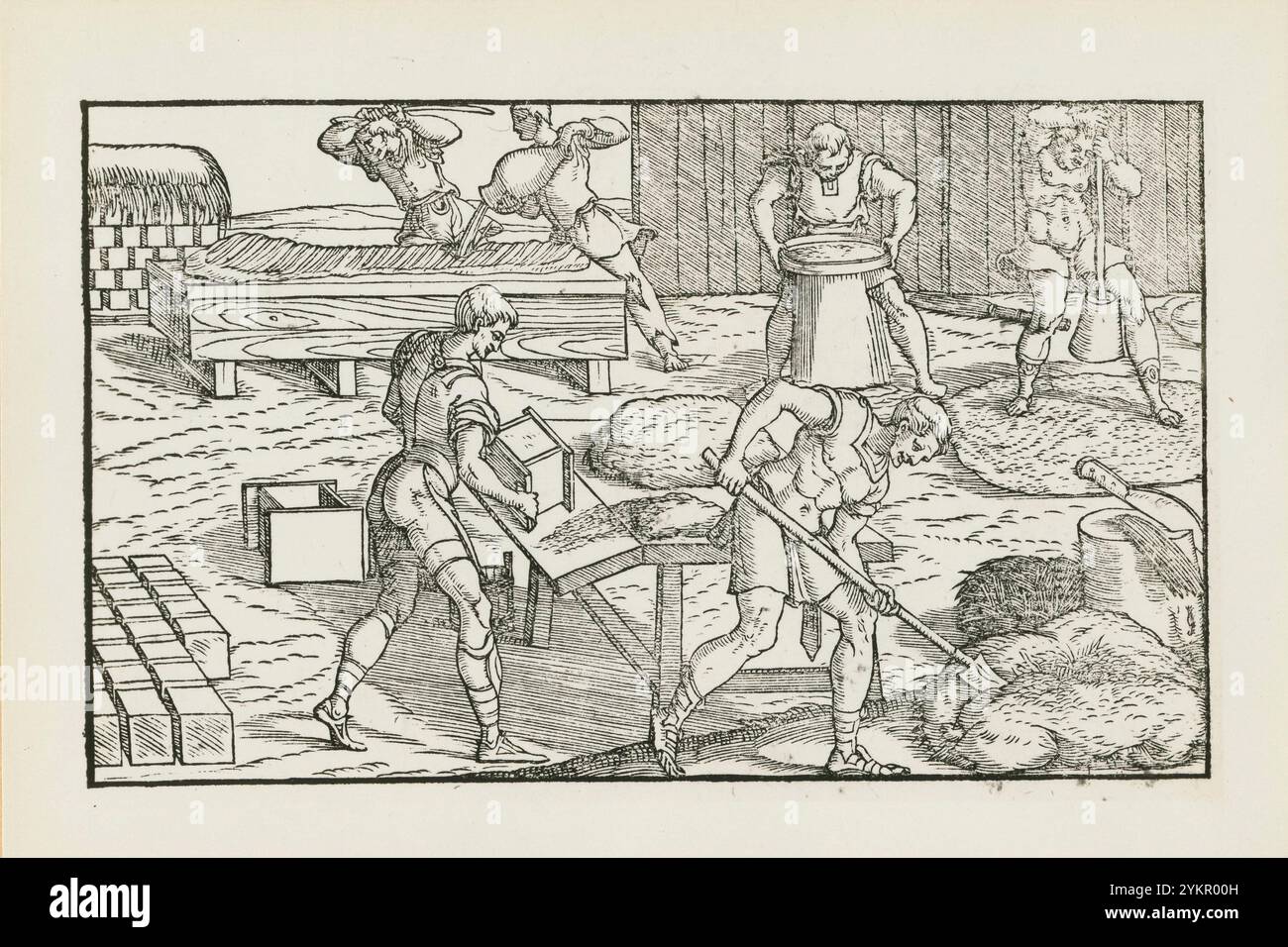 Rome Empire. Romans Making Brick. Italian engraving of Vitruvius' works ...