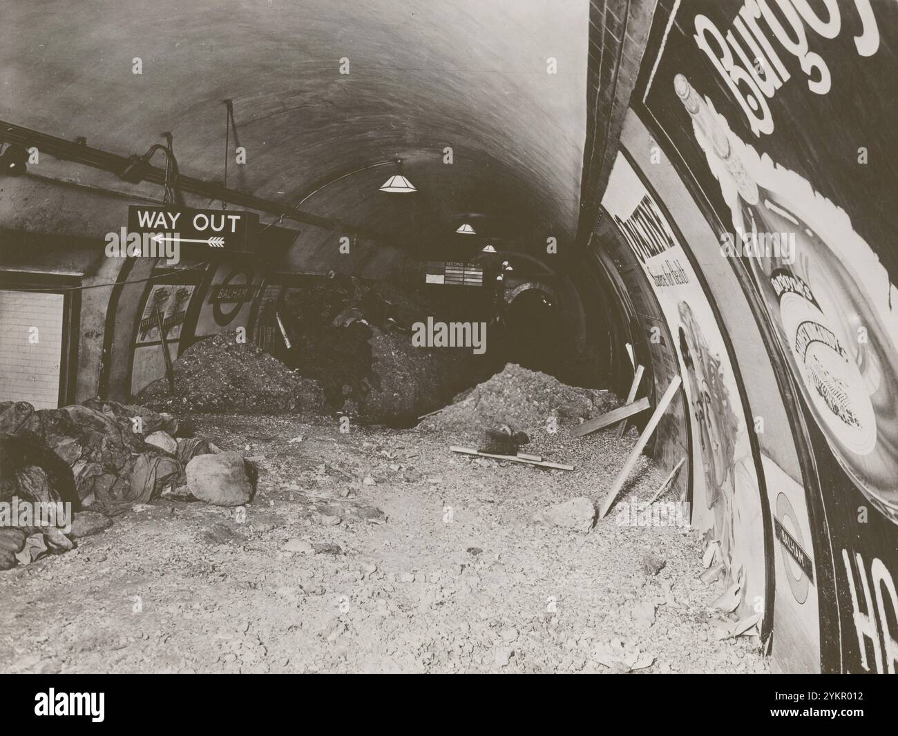 German Bombing of London, England. London Underground. 1940s Stock ...
