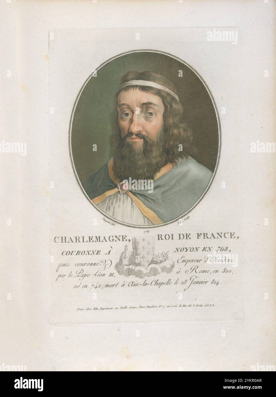 Charlemagne, King of France, crowned in Noyon in 768 Charlemagne (748 ...