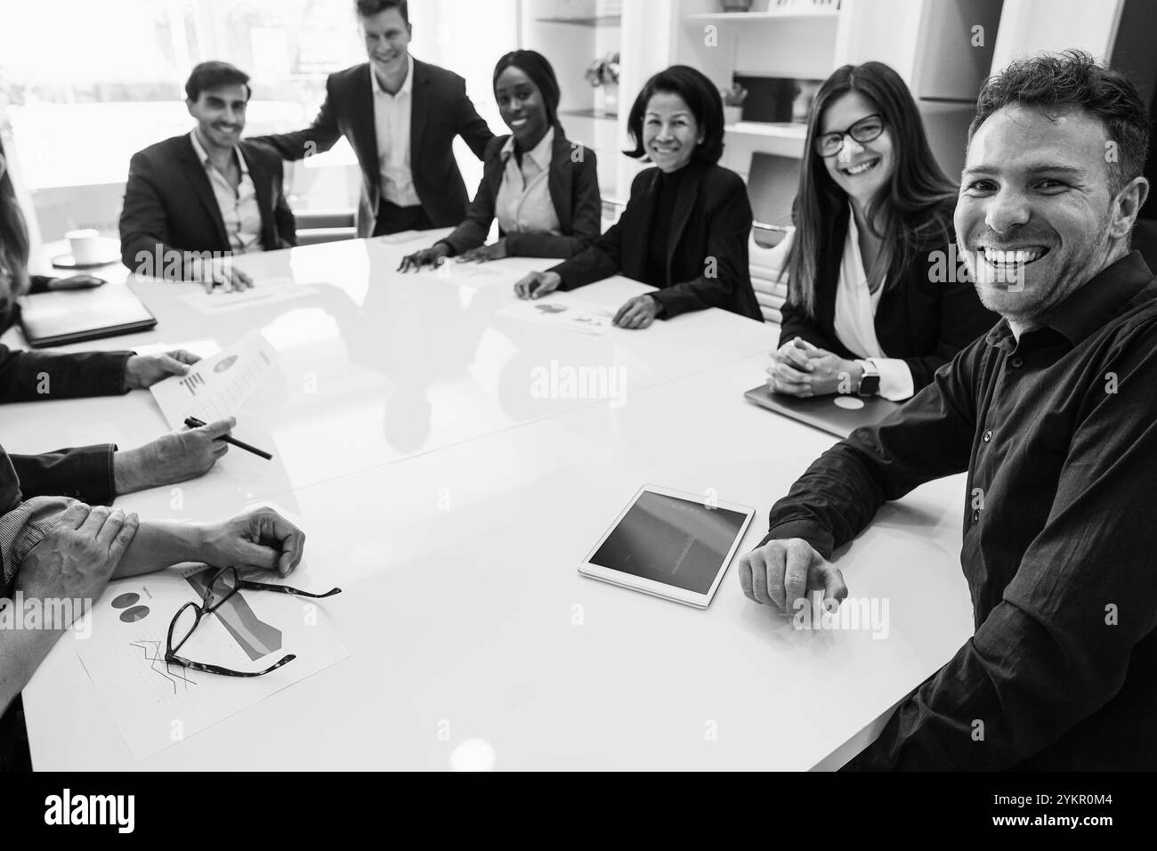 Business people sharing ideas at teamwork meeting - Multiracial ...