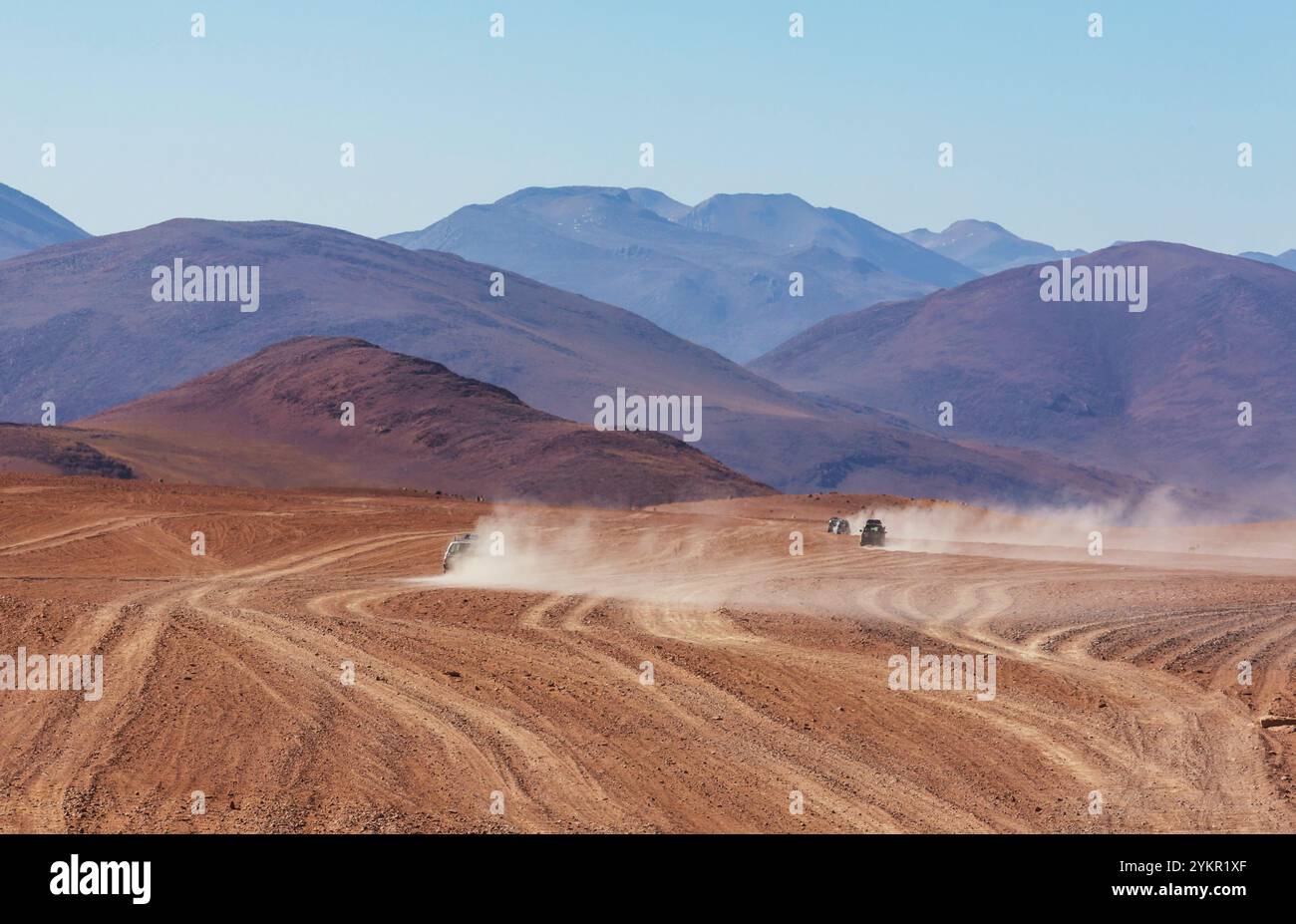 Cars on the rough road in Altiplano, Bolivia Stock Photo - Alamy