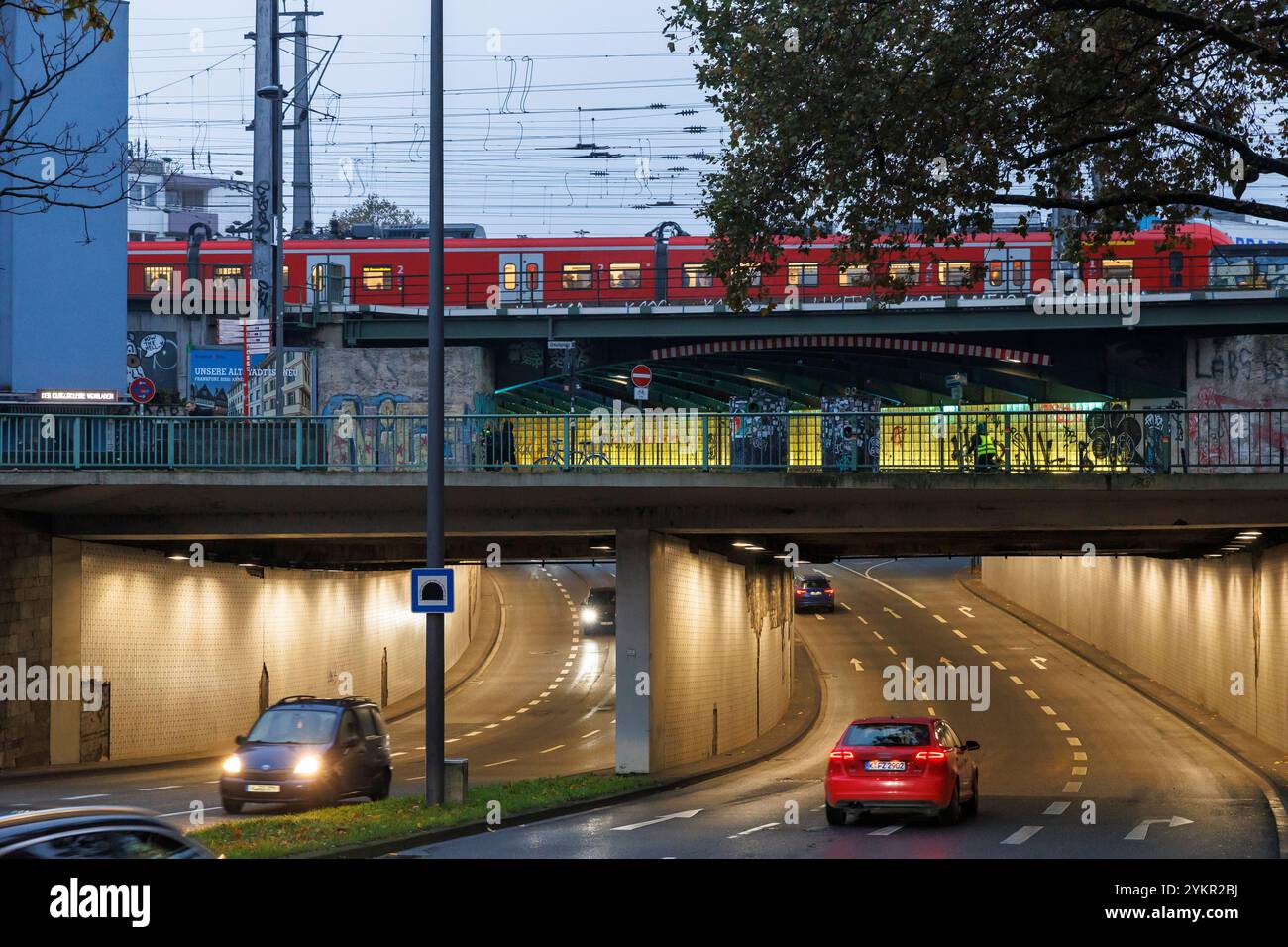 track underpass of Ursula street and Marzellen street, railway line ...