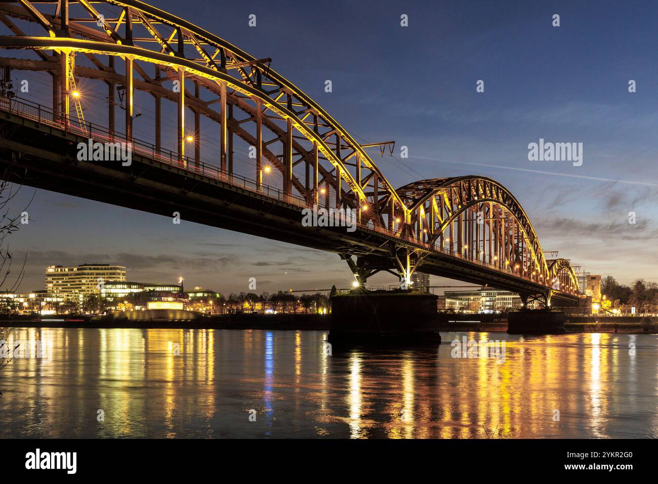 the Suedbruecke (South bridge), railroad bridge over the river Rhine ...