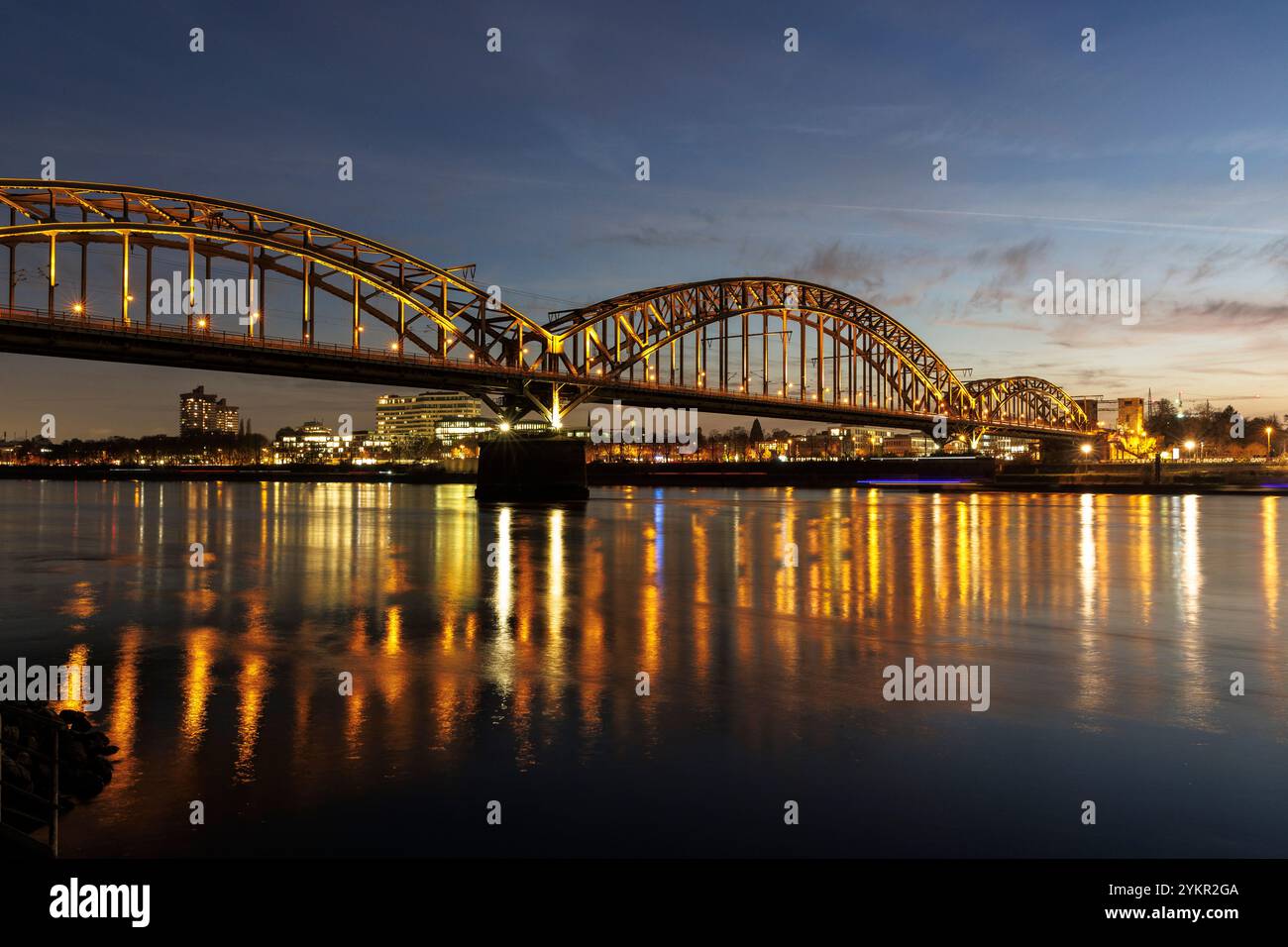 the Suedbruecke (South bridge), railroad bridge over the river Rhine ...