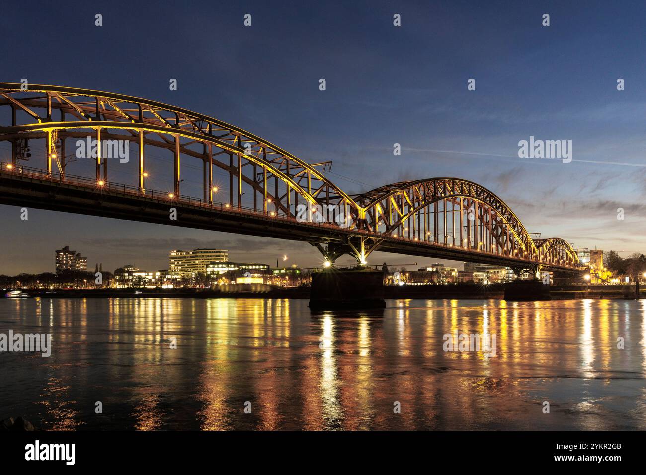 the Suedbruecke (South bridge), railroad bridge over the river Rhine ...